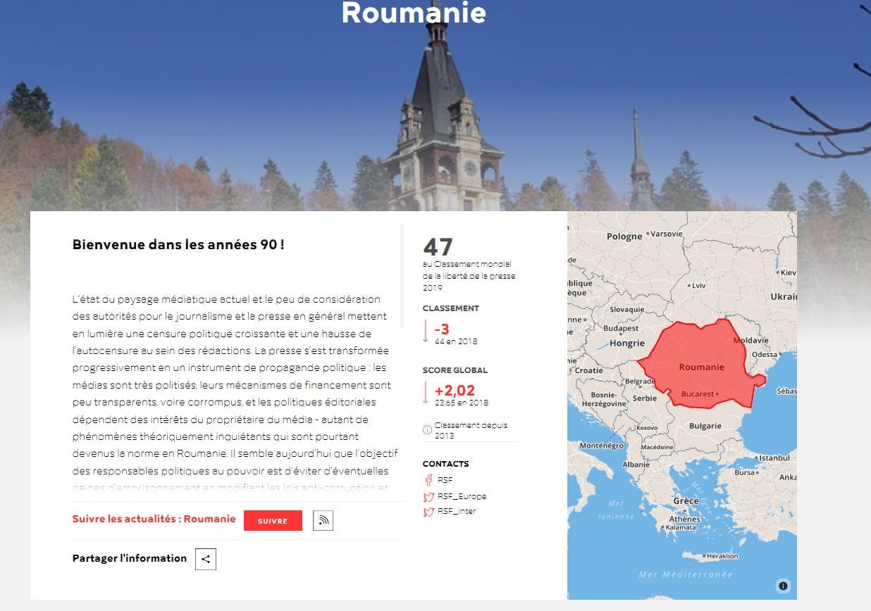 Reporteri Fără Frontiere: "România -starea peisajului media actual şi ...